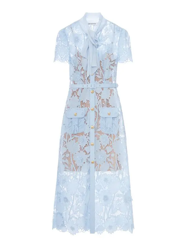 SELF-PORTRAIT Midi Lace Dress - Multicolor