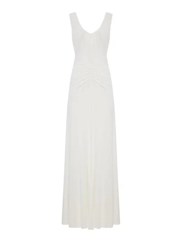 SELF-PORTRAIT Long Jersey Dress - White