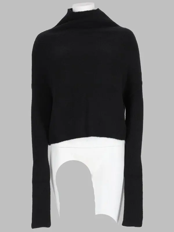 Rick Owens Maglia Ls Crater - Black
