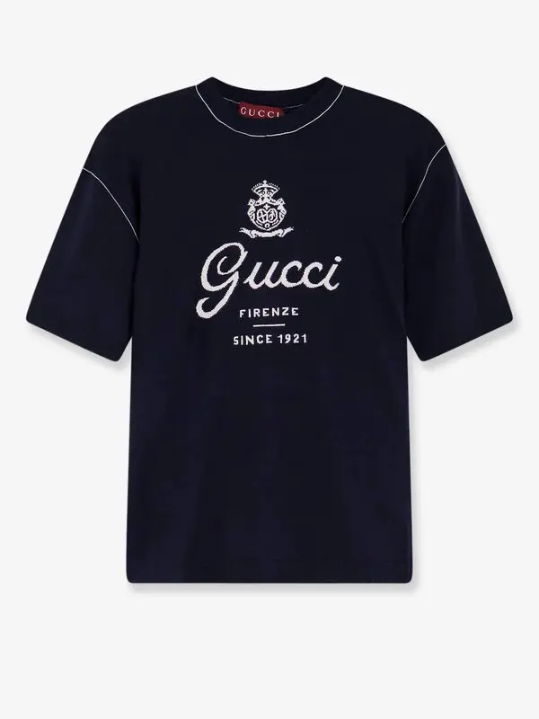 Gucci Silk And Linen Sweater With Firenze Since 1921 Inlay - Multicolor