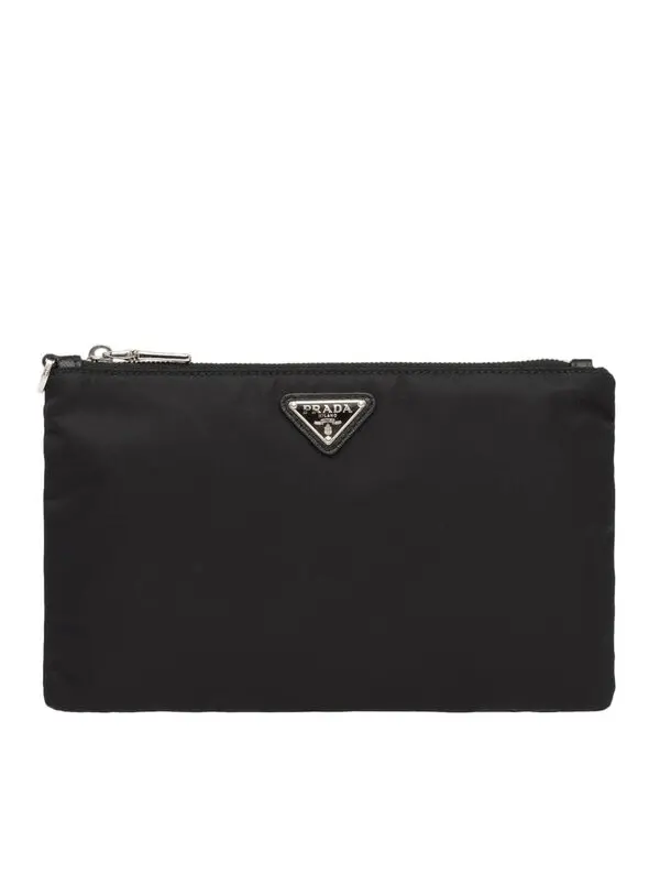 Prada Re-nylon And Saffiano Pouch - Black