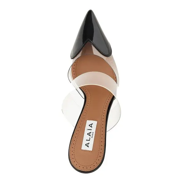 Alaïa Pvc And Leather 'le Coeur' Wedge Mules - Black