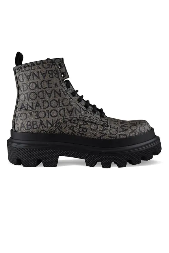 Dolce & Gabbana Monogram Canvas Boots - Cream