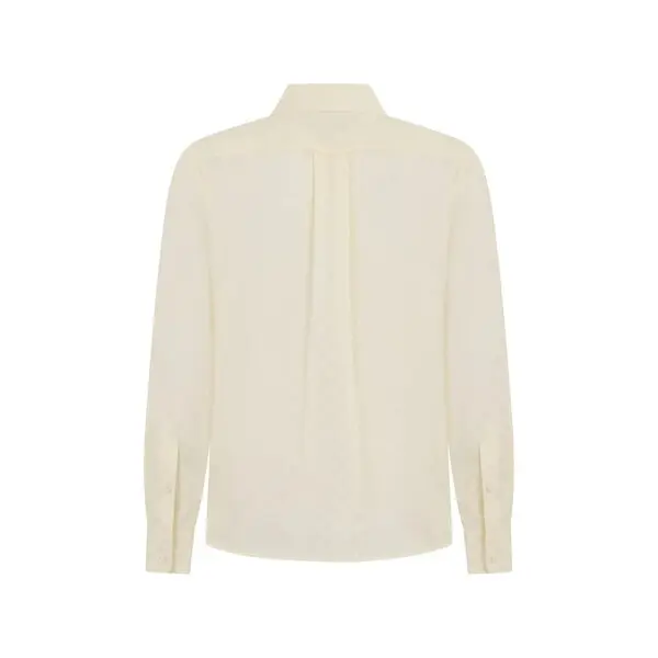 Gucci Silk Jacquard Gg Logo Shirt - Cream