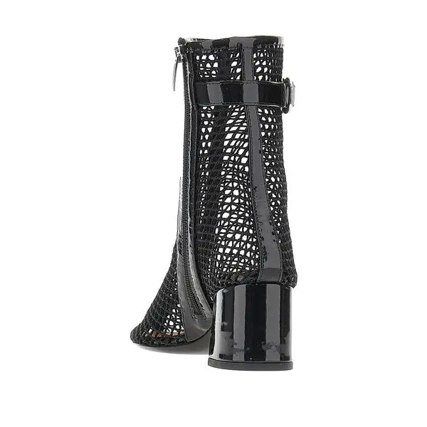 Alaïa Net Patent Detail Ankle Booties - Black