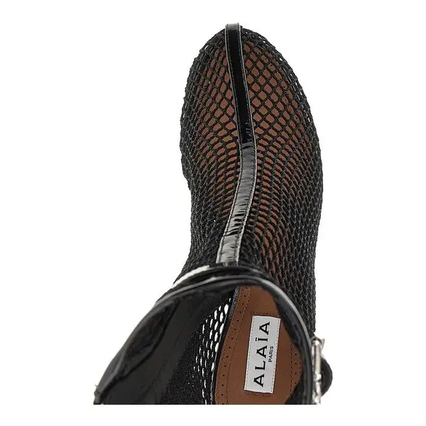 Alaïa Net Patent Detail Ankle Booties - Black