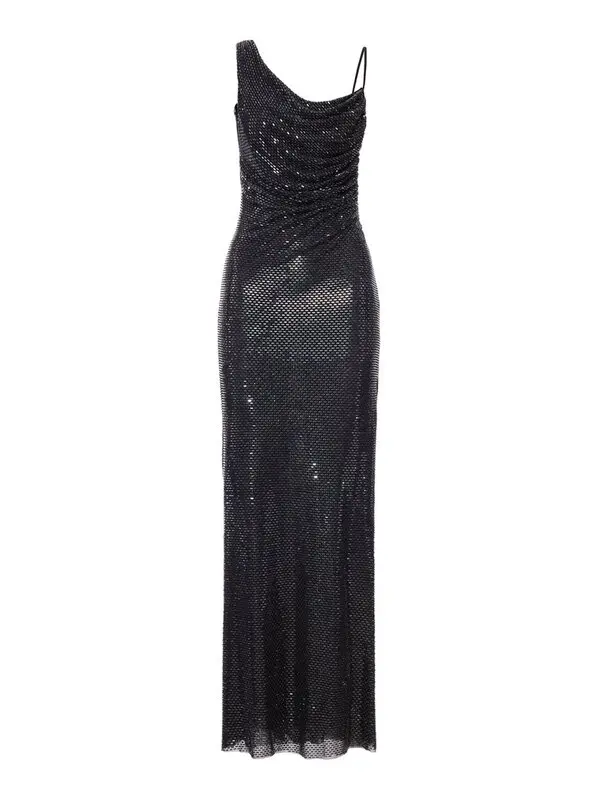 SELF-PORTRAIT Draped Dress - Black