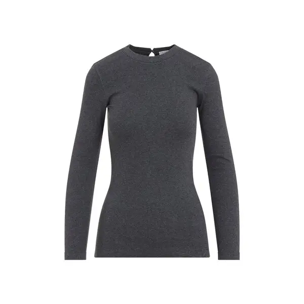 Brunello Cucinelli L/s Rib T-shirt - Gray