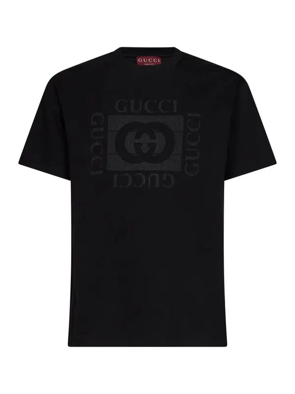Gucci Black Cotton Jersey Printed T-shirt - Multicolor
