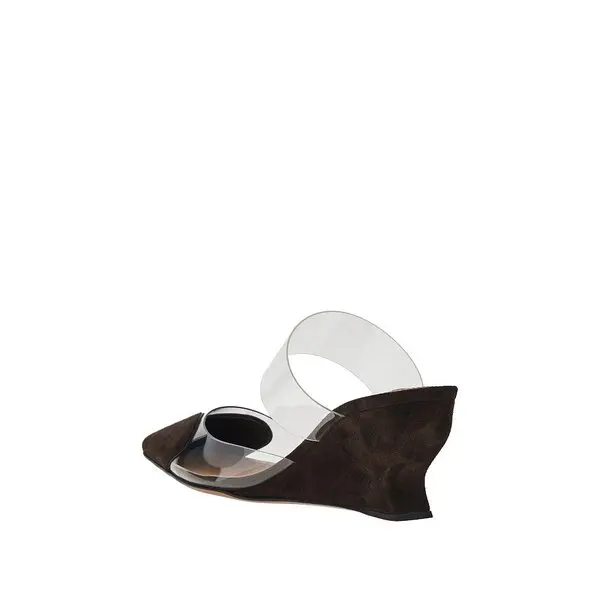 Alaïa Suede Leather 'le Coeur' Wedge Mules - Brown