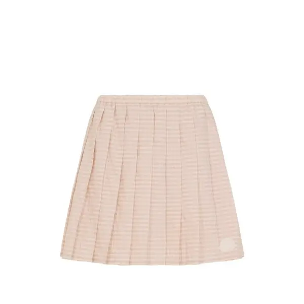 Moncler A-line Pleated Gingham Cotton Skirt - Pink