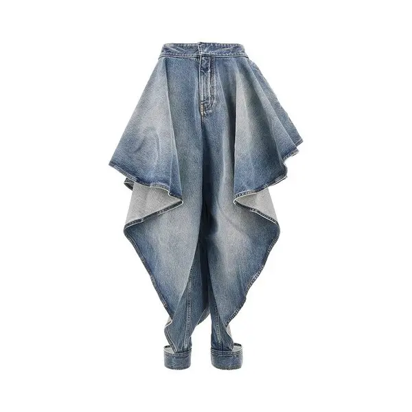 Alaïa Panelled Jeans With Cuff - Blue