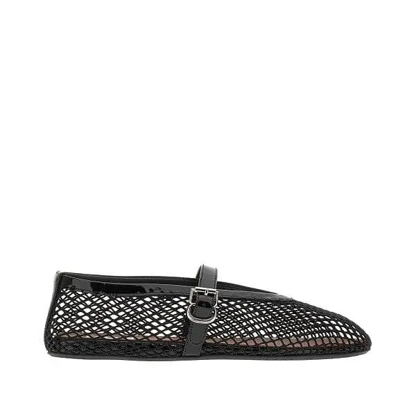 Alaïa Fishnet Ballerina Flats - Black