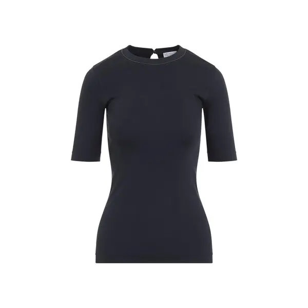 Brunello Cucinelli Rib T-shirt - Blue