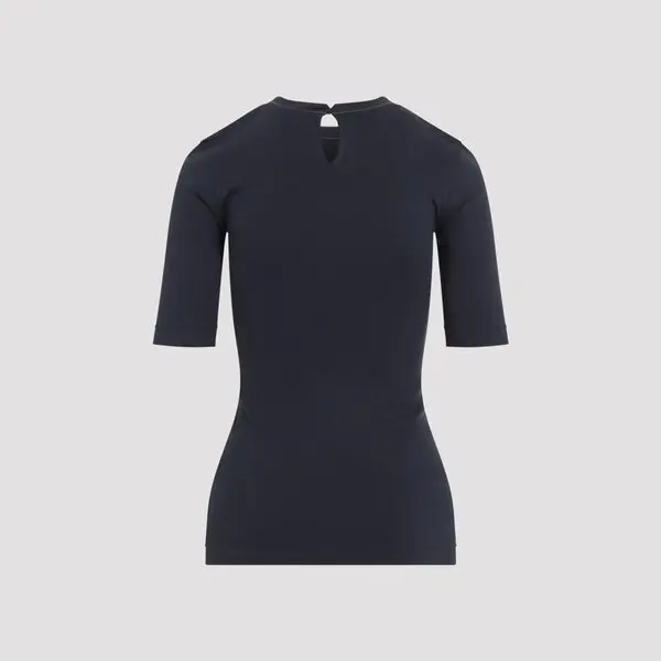 Brunello Cucinelli Ribbed Cotton T-shirt - Blue