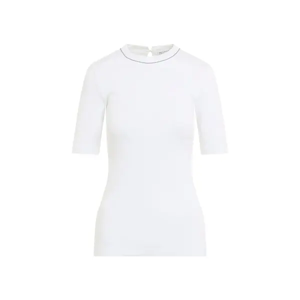 Brunello Cucinelli Rib T-shirt - White