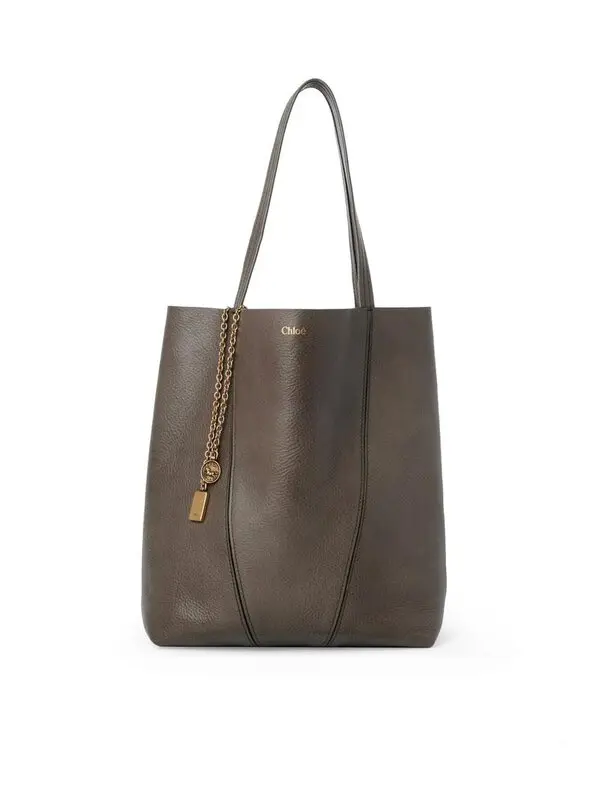 Chloé Spin Tote Bag In Granate Leather - Multicolor