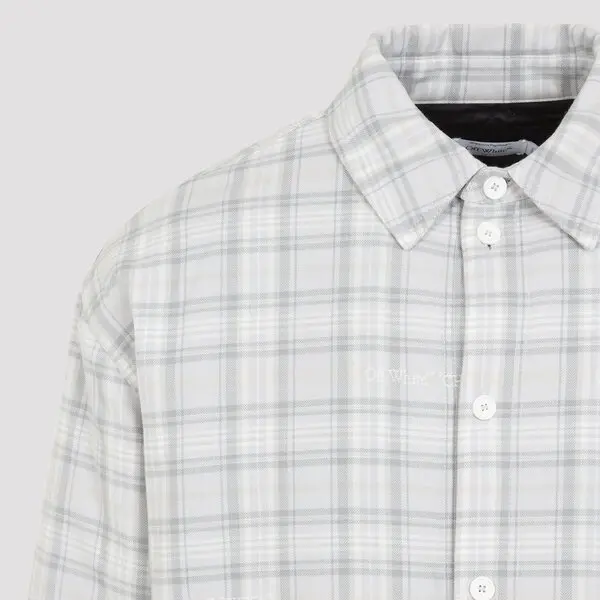 Off-White Flannel Wool Overshirt Padded Coat