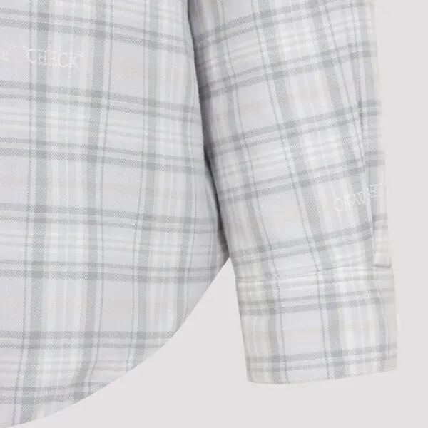 Off-White Flannel Wool Overshirt Padded Coat