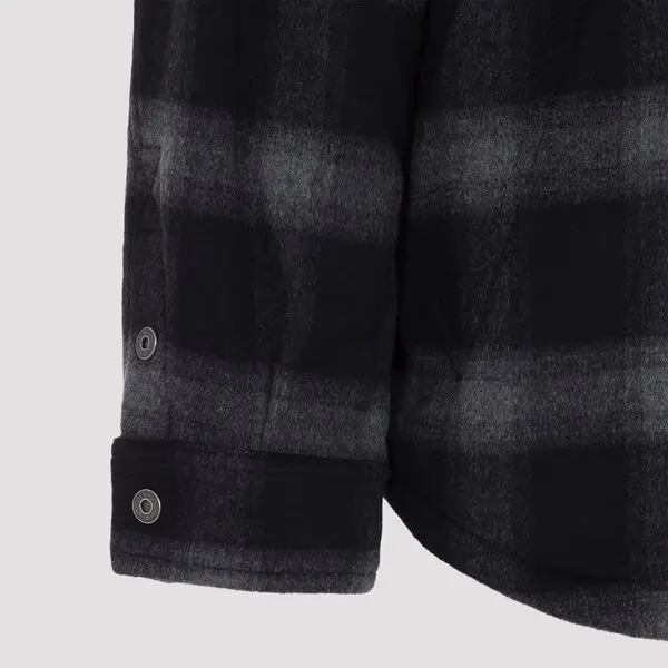 Off-White Flannel Wool Overshirt Padded Coat