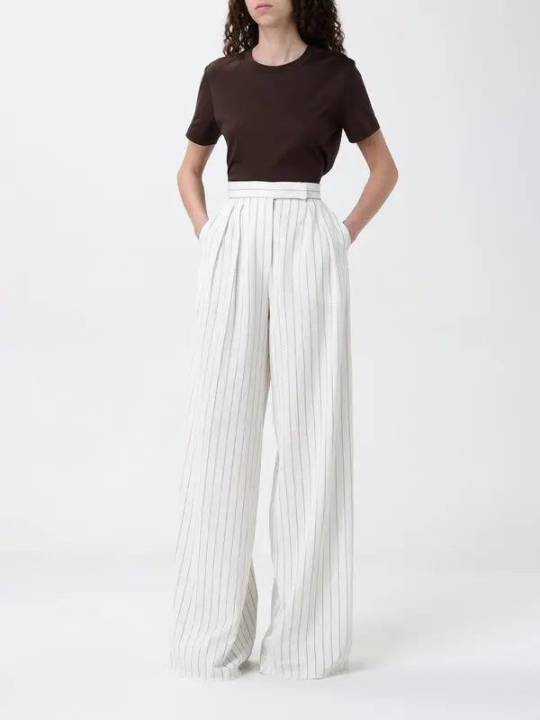 Max Mara Wide Leg Pants - White