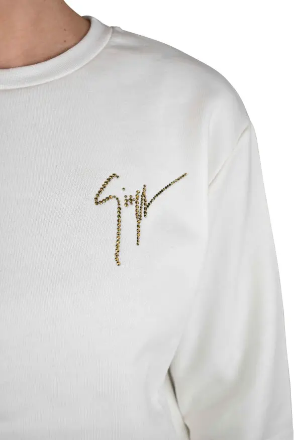 GIUSEPPE ZANOTTI Embroidered Cotton Sweatshirt - White