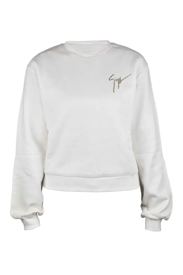 GIUSEPPE ZANOTTI Embroidered Cotton Sweatshirt - White