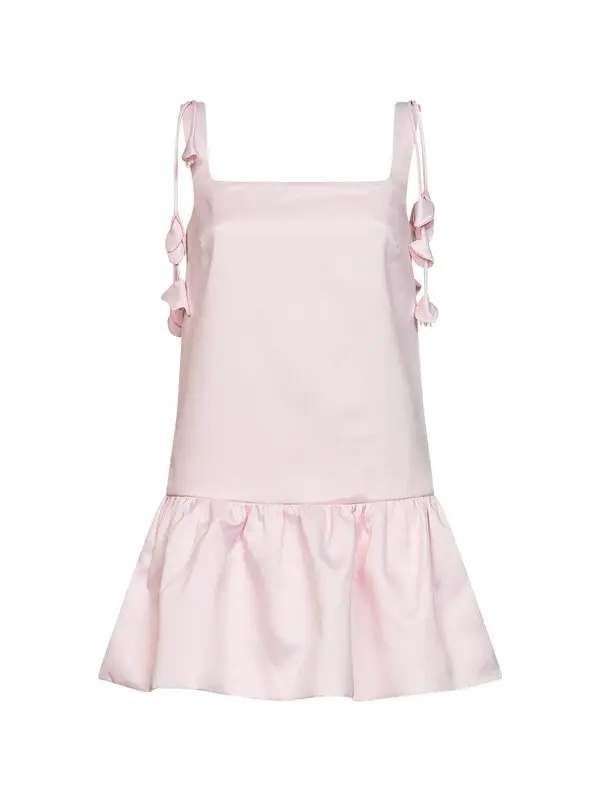 SELF-PORTRAIT Pink Flower Taffeta Mini Dress - Multicolor