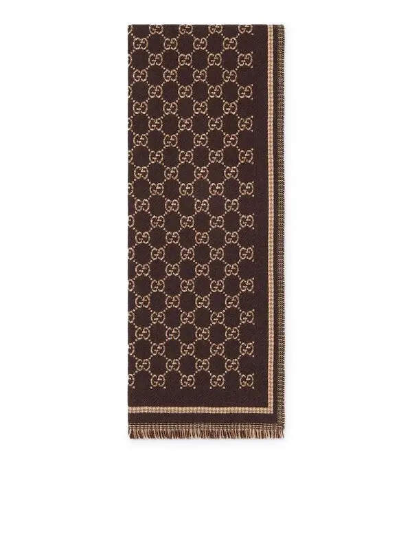 Gucci Gg Jacquard Wool Scarf