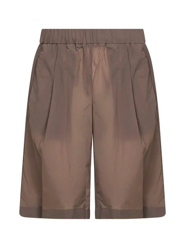 Herno Dove Grey Stretch Ripstop Nylon Bermuda Shorts