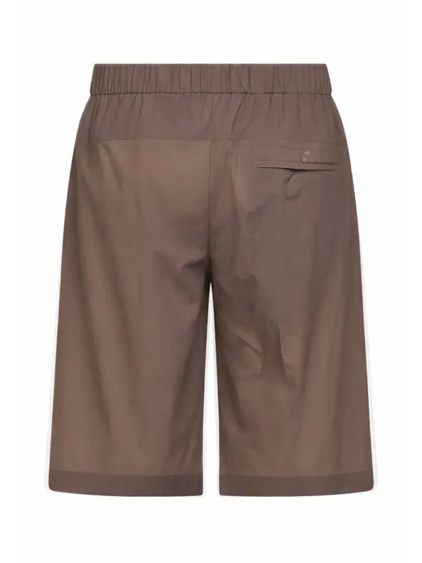 Herno Dove Grey Stretch Ripstop Nylon Bermuda Shorts
