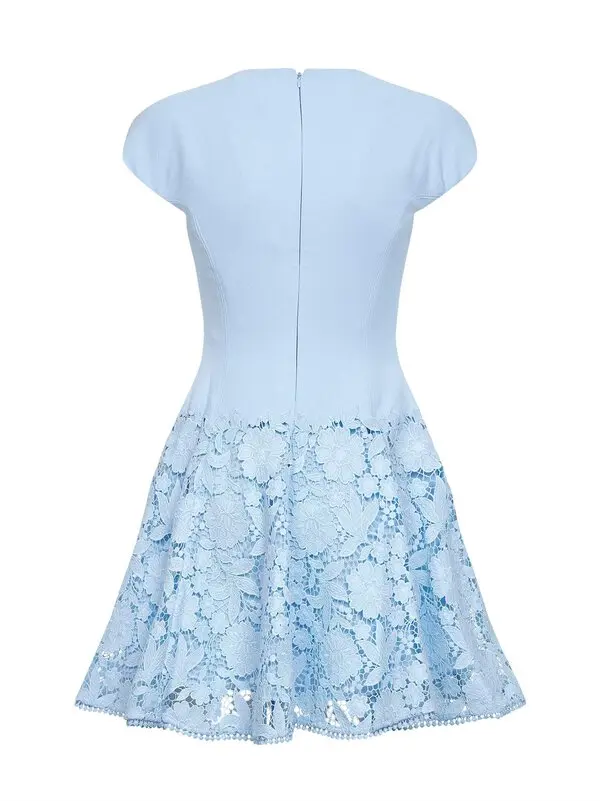 SELF-PORTRAIT Crepe And Lace Mini Dress - Multicolor