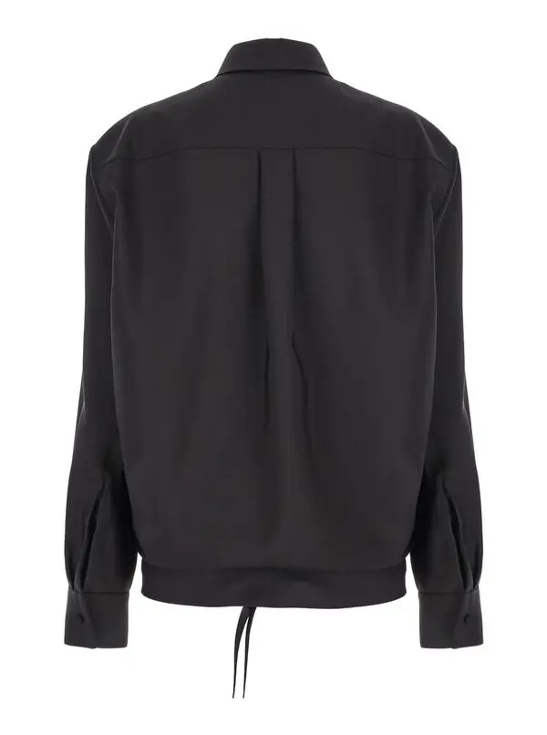 Valentino Garavani Wool Blend Oversize Fit Shirt With Back Knot Closure - Multicolor