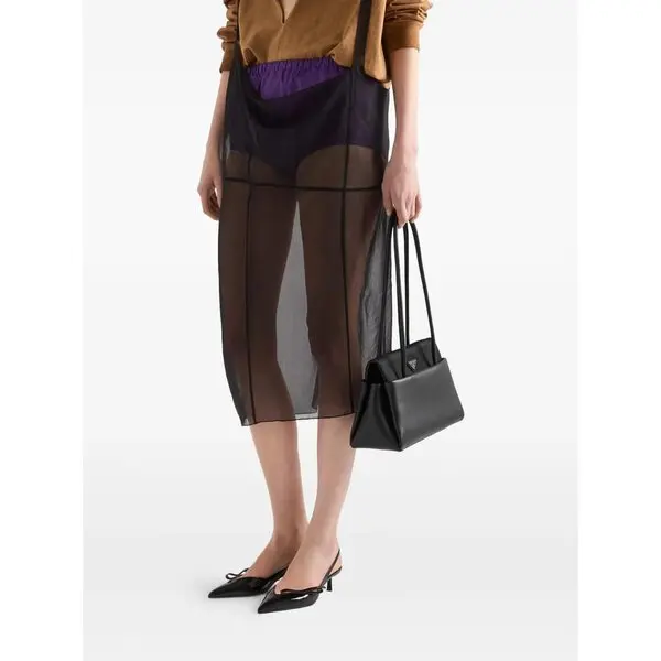Prada Asymmetric & Draped Midi Skirt