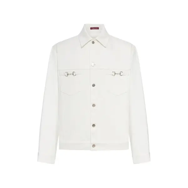 Gucci Horsebit Denim Jacket - White