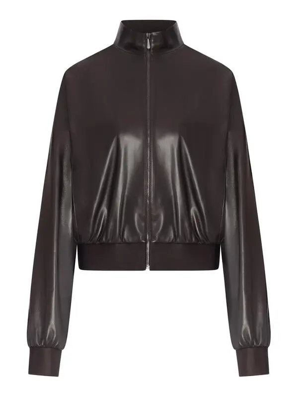 Gucci Bomber Jacket In Soft Nappa - Brown