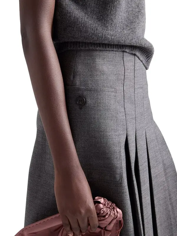 Prada Pleated Mat Skirt