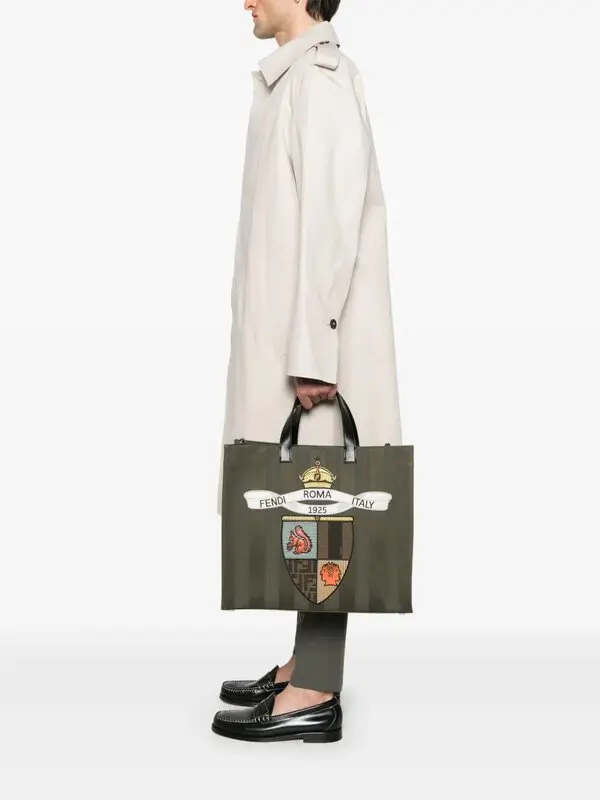 Fendi Club Pequin Canvas Shopper Bag