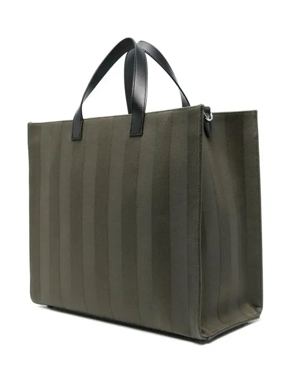 Fendi Club Pequin Canvas Shopper Bag - Green