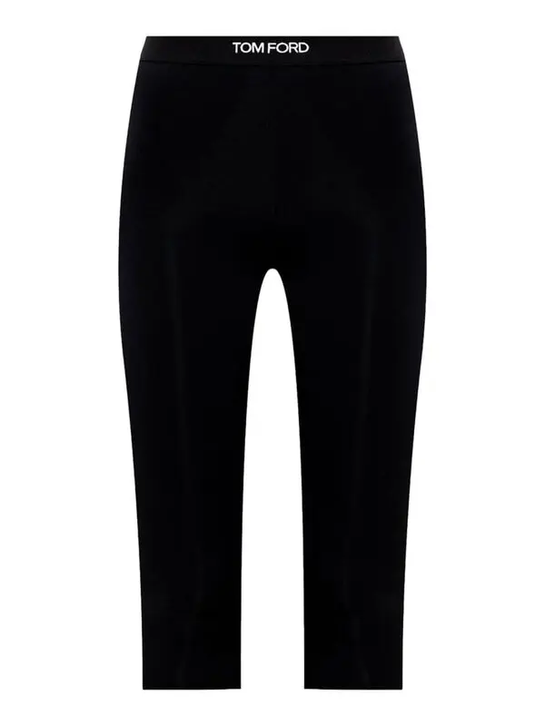TOM FORD Cropped Logo Leggings - Black