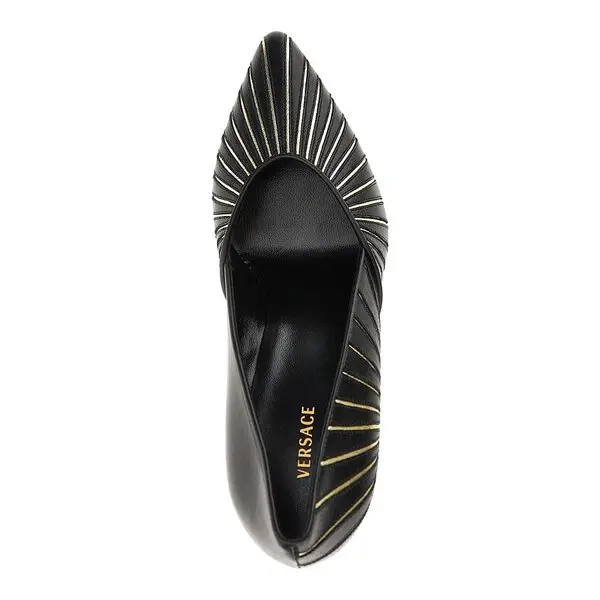 Versace Nappa Leather Pumps - Black