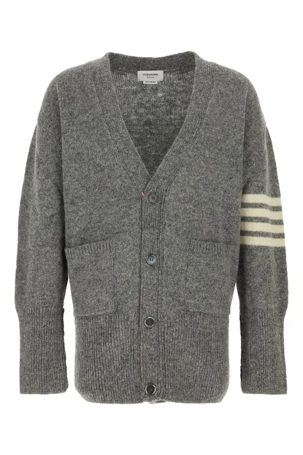 Thom Browne Jersey Stitch Exaggerated Fit V-neck Cardigan