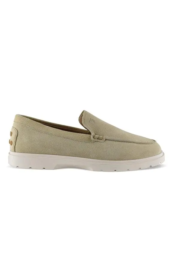 TOD'S Suede Slipper Moccasins - Cream