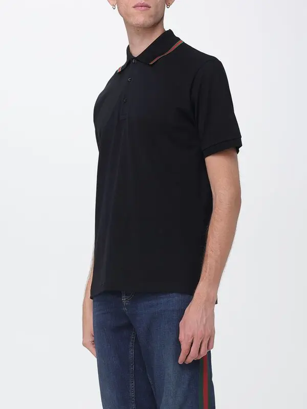 Gucci Short-sleeved Cotton Polo With Web Detail And Contrast Trim