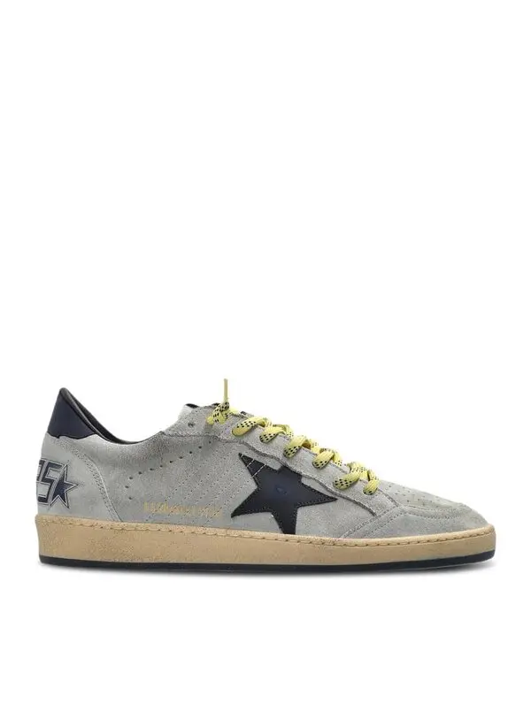 GOLDEN GOOSE Ball-star In Grey Suede With Star And Blue Patch - Multicolor