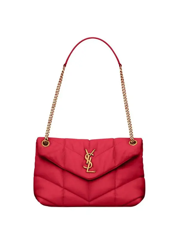 Saint Laurent Small Loulou Puffer Bag In Nappa Leather - Red