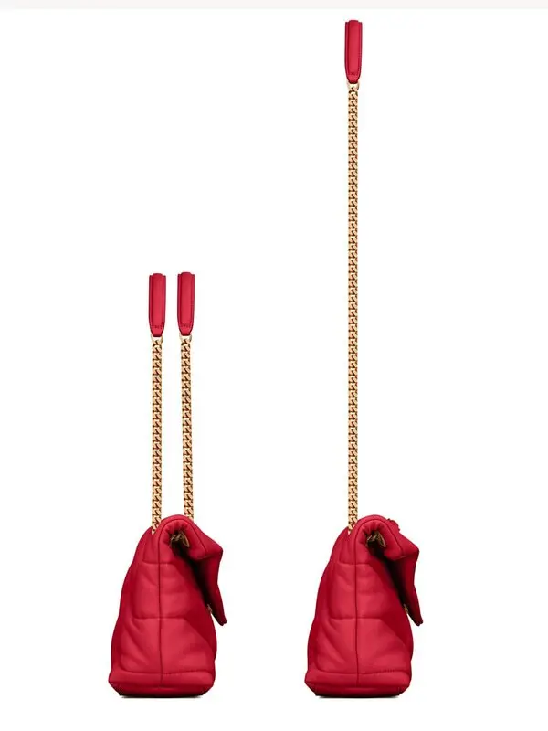 Saint Laurent Small Loulou Puffer Bag In Nappa Leather - Red