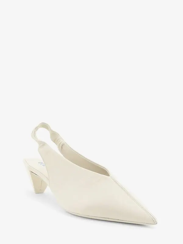 Loewe Leather Slingback Pumps - White