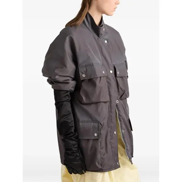 Prada Grey Jackets Military Jackets