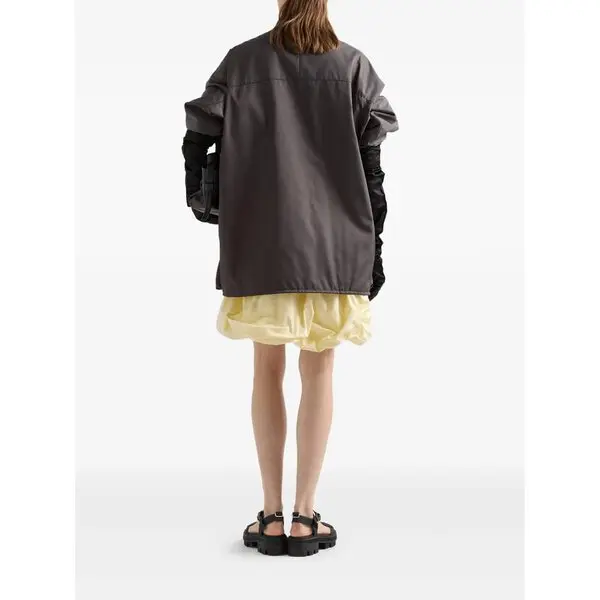 Prada Recycled Polyamide Straight Fit Military Jacket - Gray